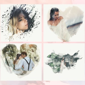 WATERCOLOUR Wet Brush Clipping Mask Overlays, High Quality PNG Digital ...
