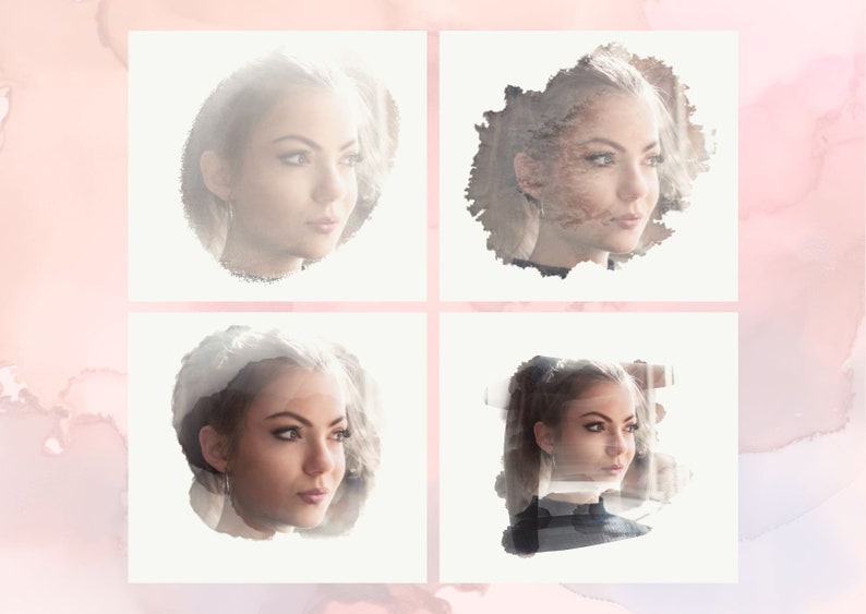 WATERCOLOUR Wet Brush Clipping Mask Overlays, High Quality PNG Digital ...