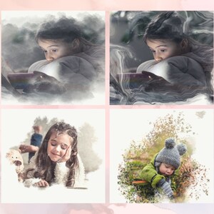 WATERCOLOUR Wet Brush Clipping Mask Overlays, High Quality PNG Digital ...