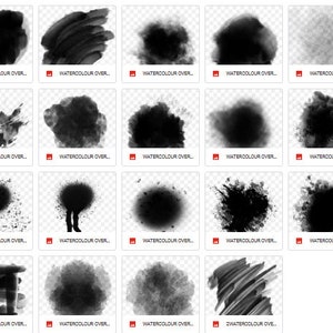 WATERCOLOUR Wet Brush Clipping Mask Overlays, High Quality PNG Digital ...