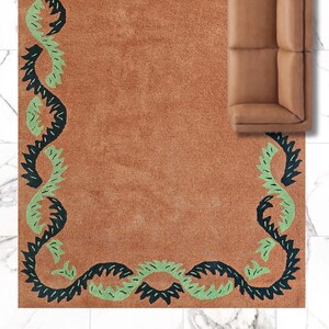 Hand Tufted Climbing Vine Rug, Handmade Wool Area Rug & Carpet for ...