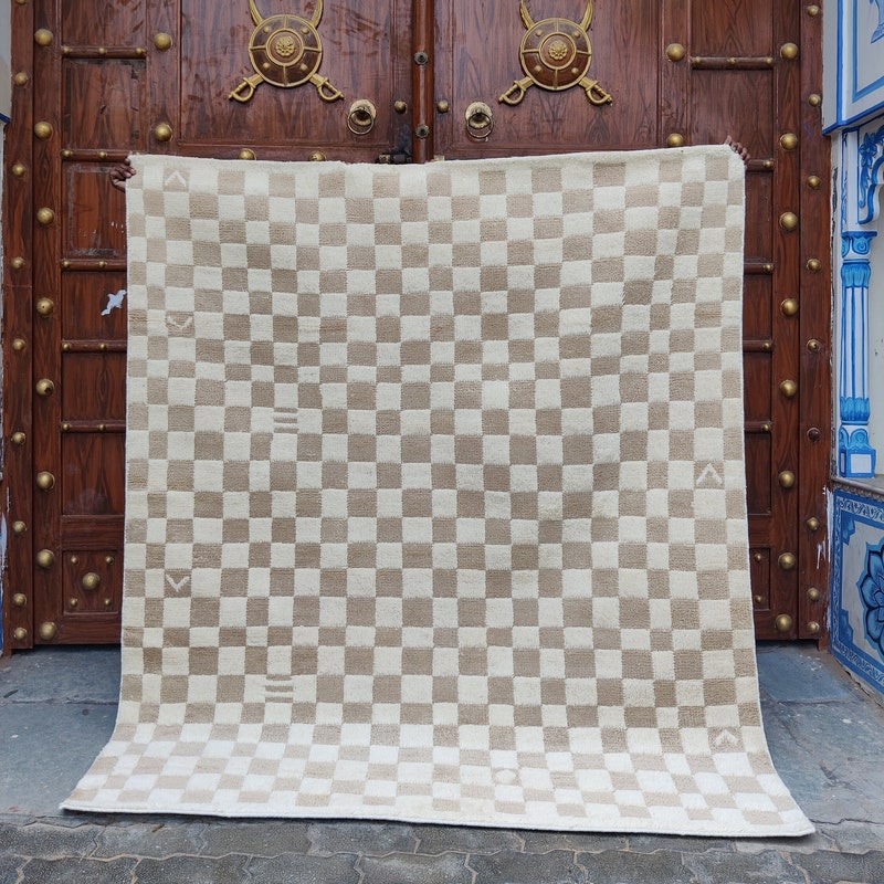 Checkered Rug Runner - Etsy