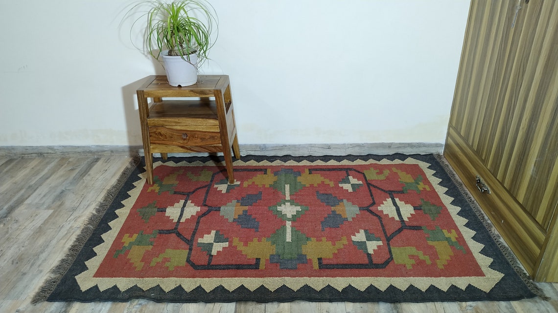 Red Custom Size Area Floor Rug Home and Living Room - Etsy