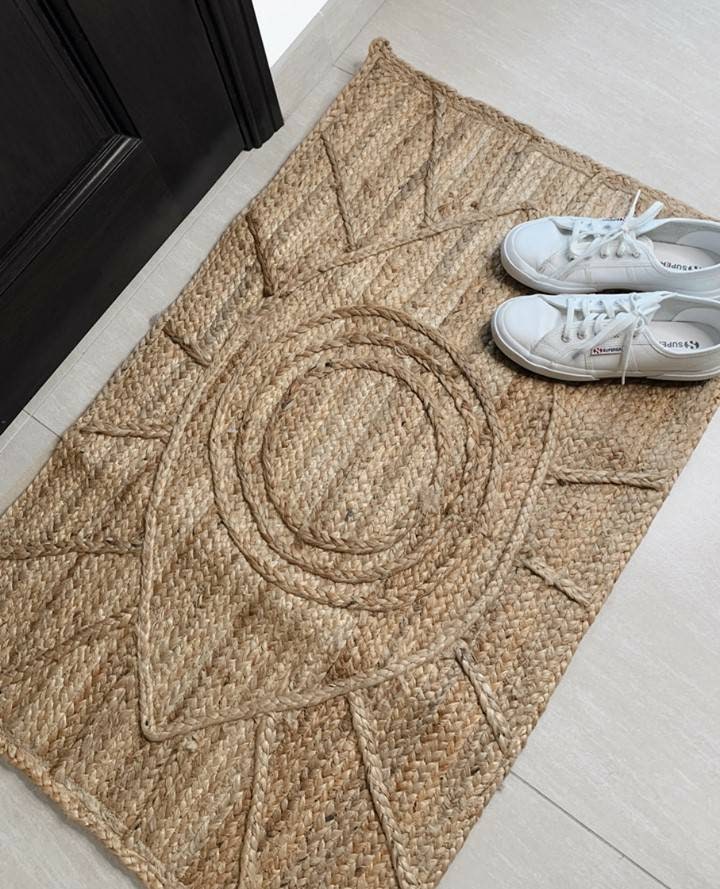Braided Natural Jute Doormat Vintage Boho Mat 2x3 Doormat | Etsy