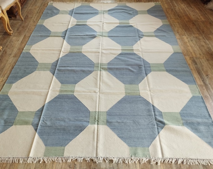Handmade Woven Flat Weave Rug, Custom Size Area Dhurrie, Home & Living ...