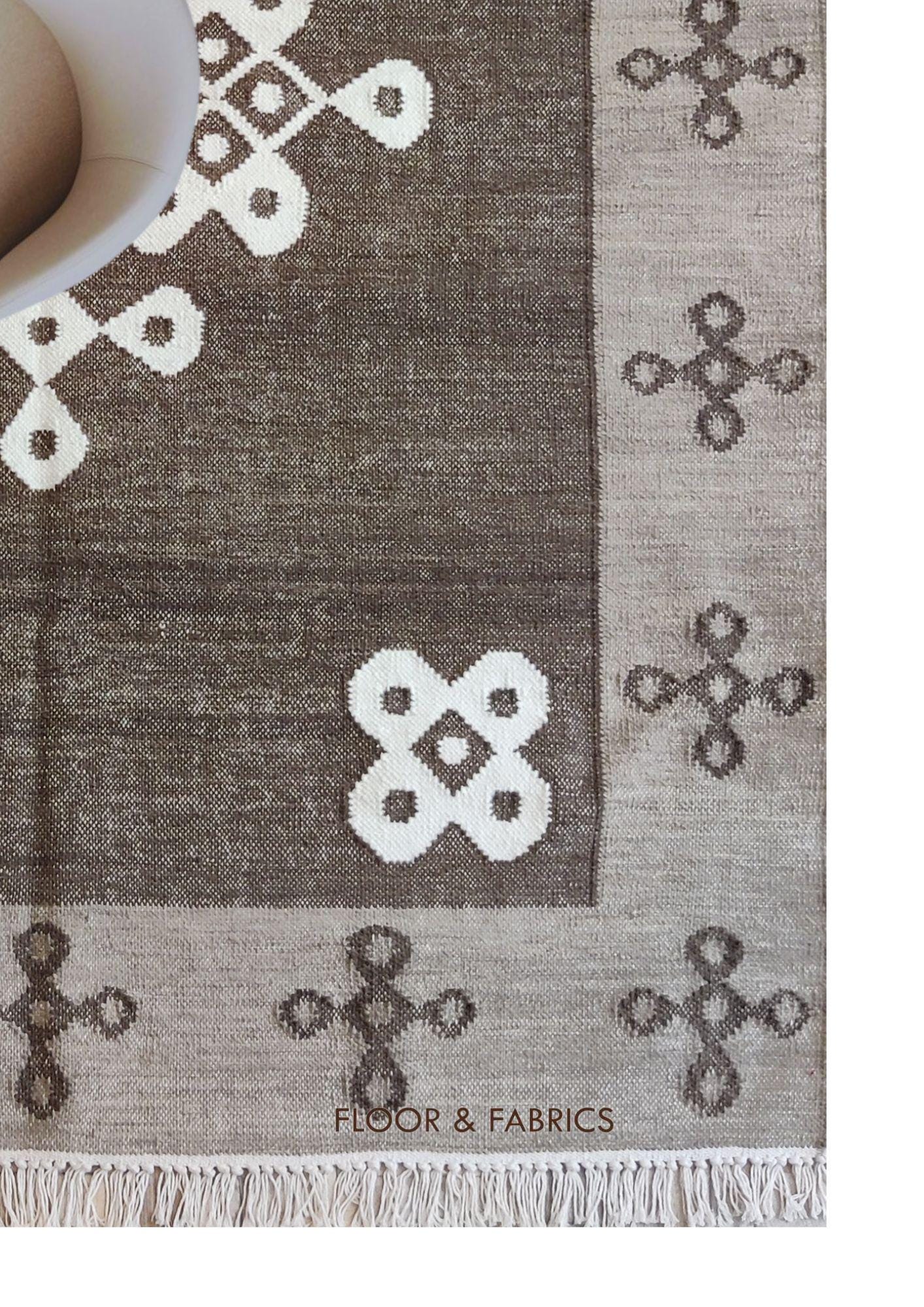 5X7 Hand Woven Flat Weave Rug, Custom Size Area Dhurrie, Home & Living ...
