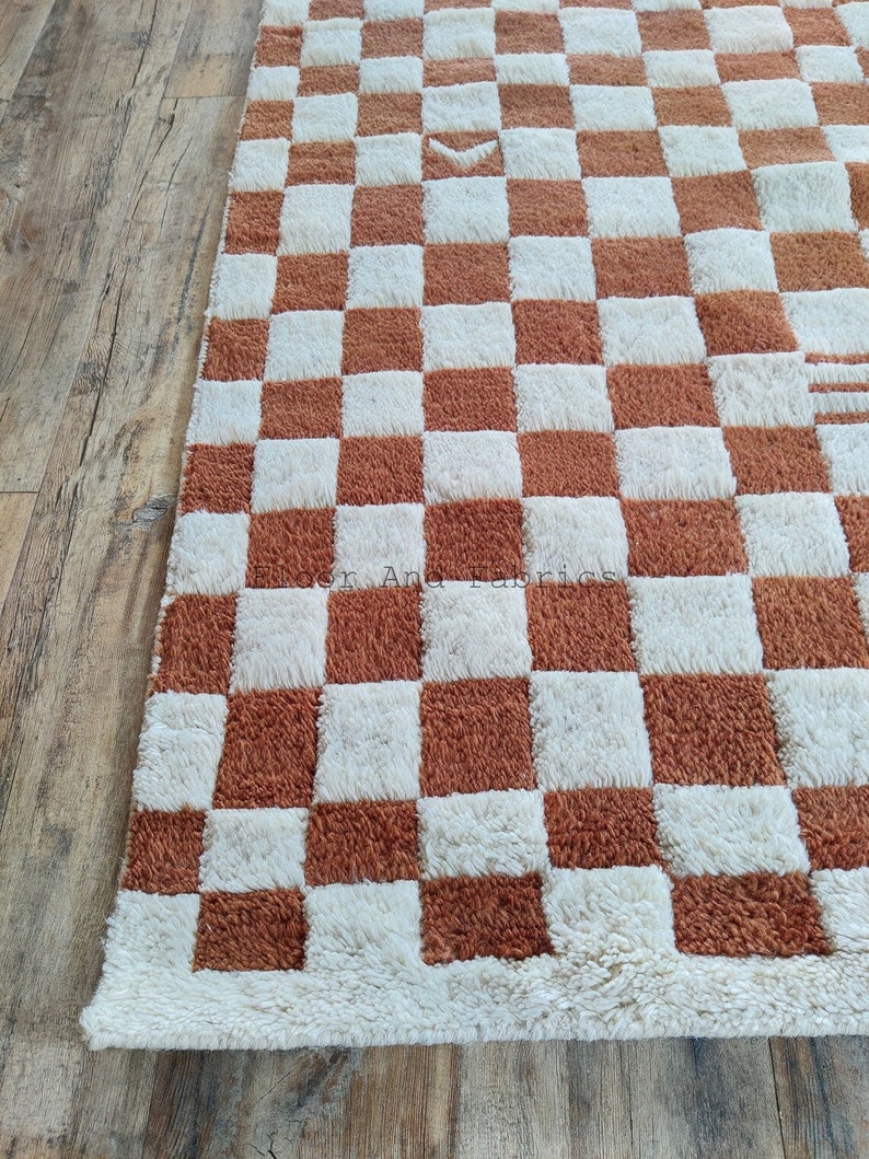 Checkerboard Moroccan Rug Handmade Checker Rug Checkered Rug - Etsy