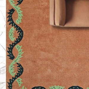 Hand Tufted Climbing Vine Rug, Handmade Wool Area Rug & Carpet for ...