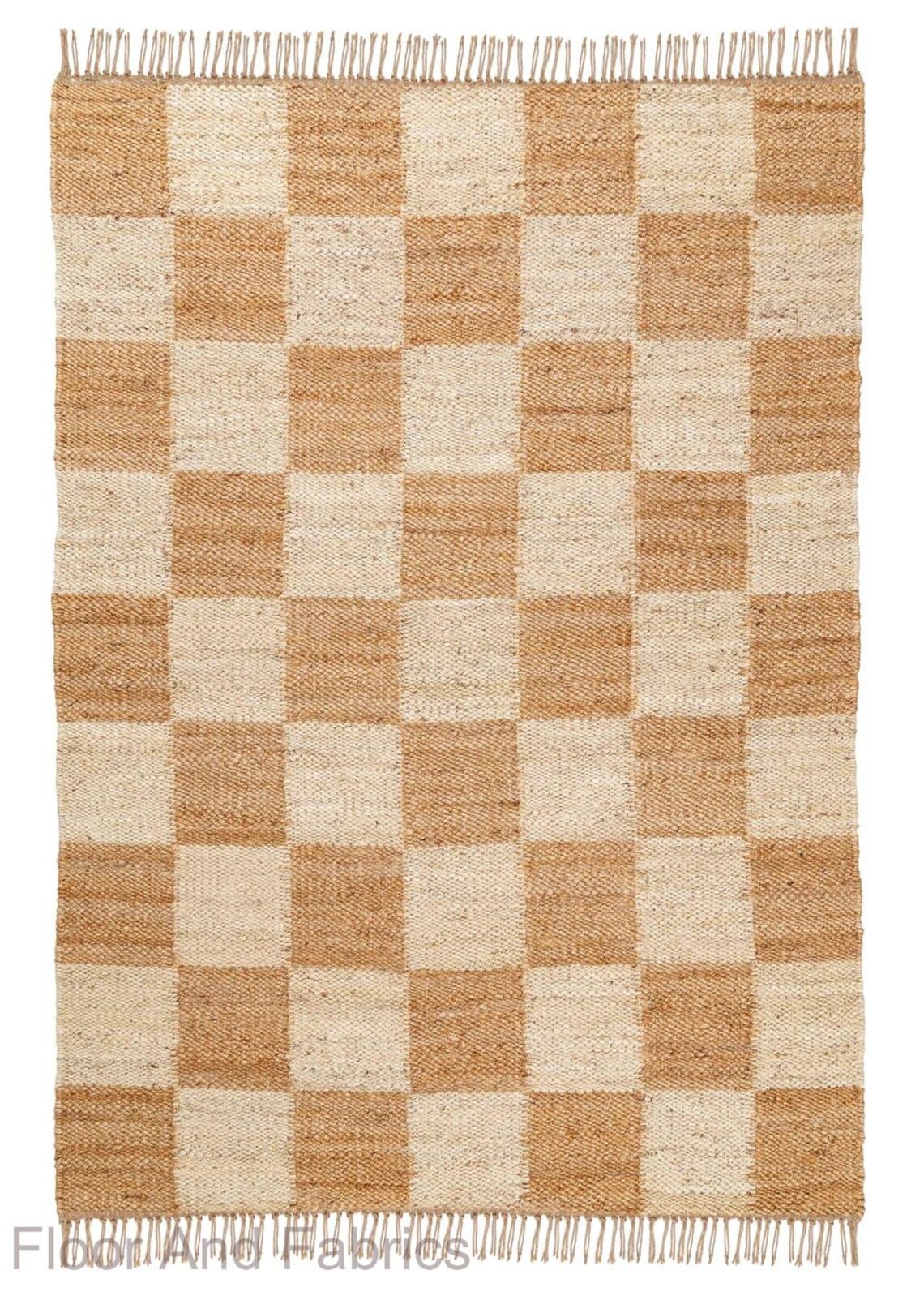 Natural Jute Organic Checkered Area Rug - Grid Carpet Personalized - Etsy