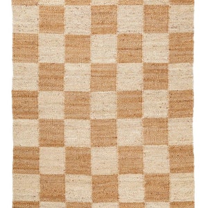 Natural Jute Organic Checkered Area Rug - Grid Carpet Personalized - Etsy