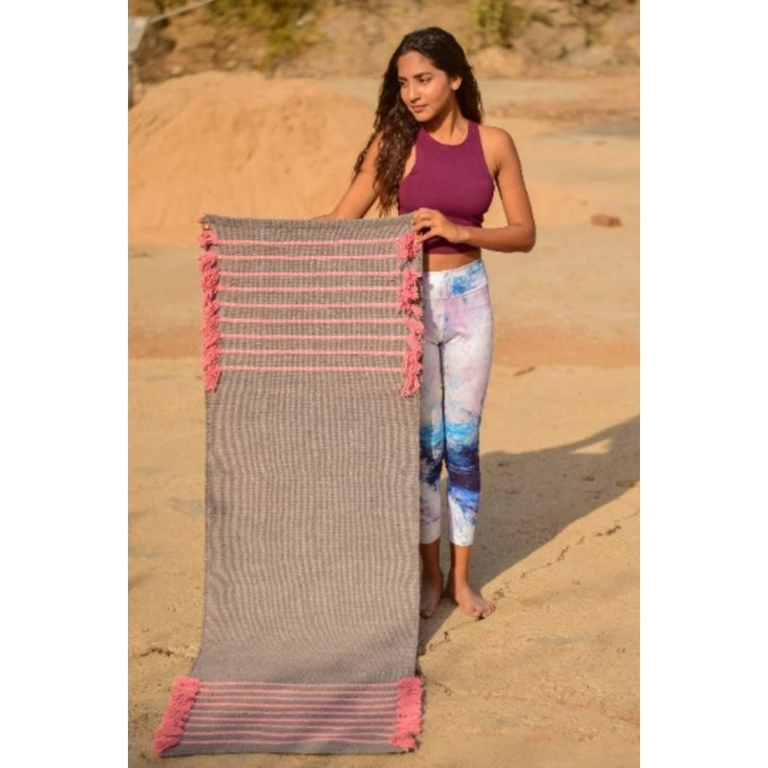Mrttika Yoga Mat, Cotton Yoga Mat, Meditation Yoga Carpet, 2x6 Feet ...
