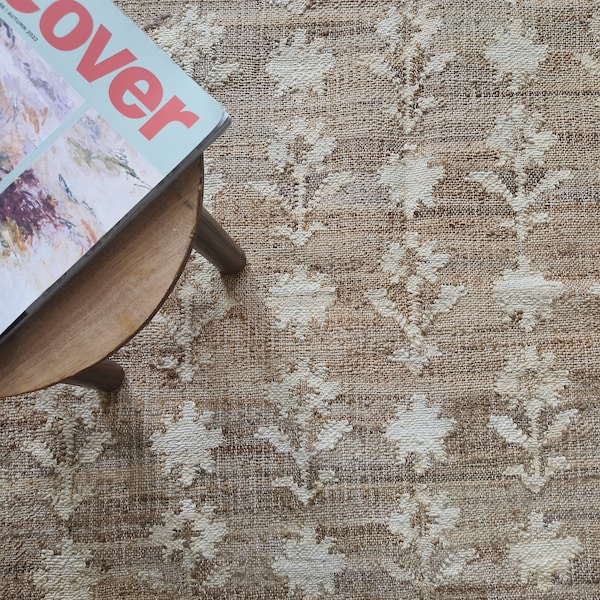 Jute Floral Rug - Etsy