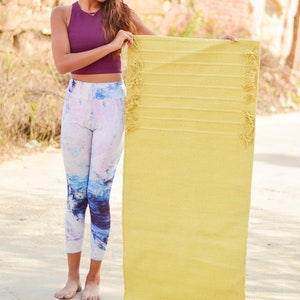 Yellow 2x6 Feet Yoga Mat Sweat & Slip Resistant/prayer Rug, Ecofriendly ...