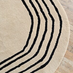 Irregular Round Wool Hand Tufted Super Soft Rug, Home Decor Modern Area ...
