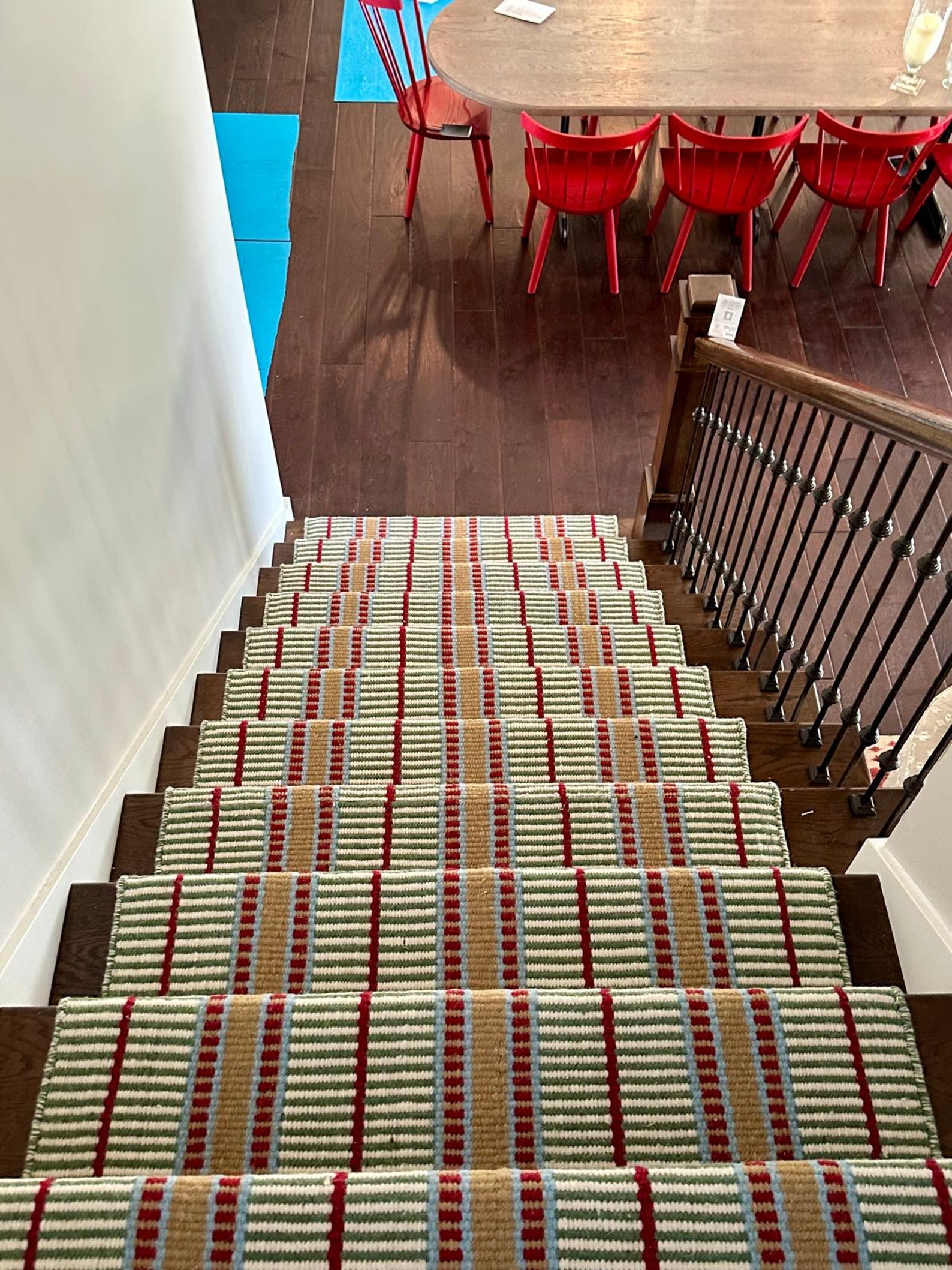 Handloom Wool Area Rug: Multicolor Vertical Stripe Scandinavian Design ...