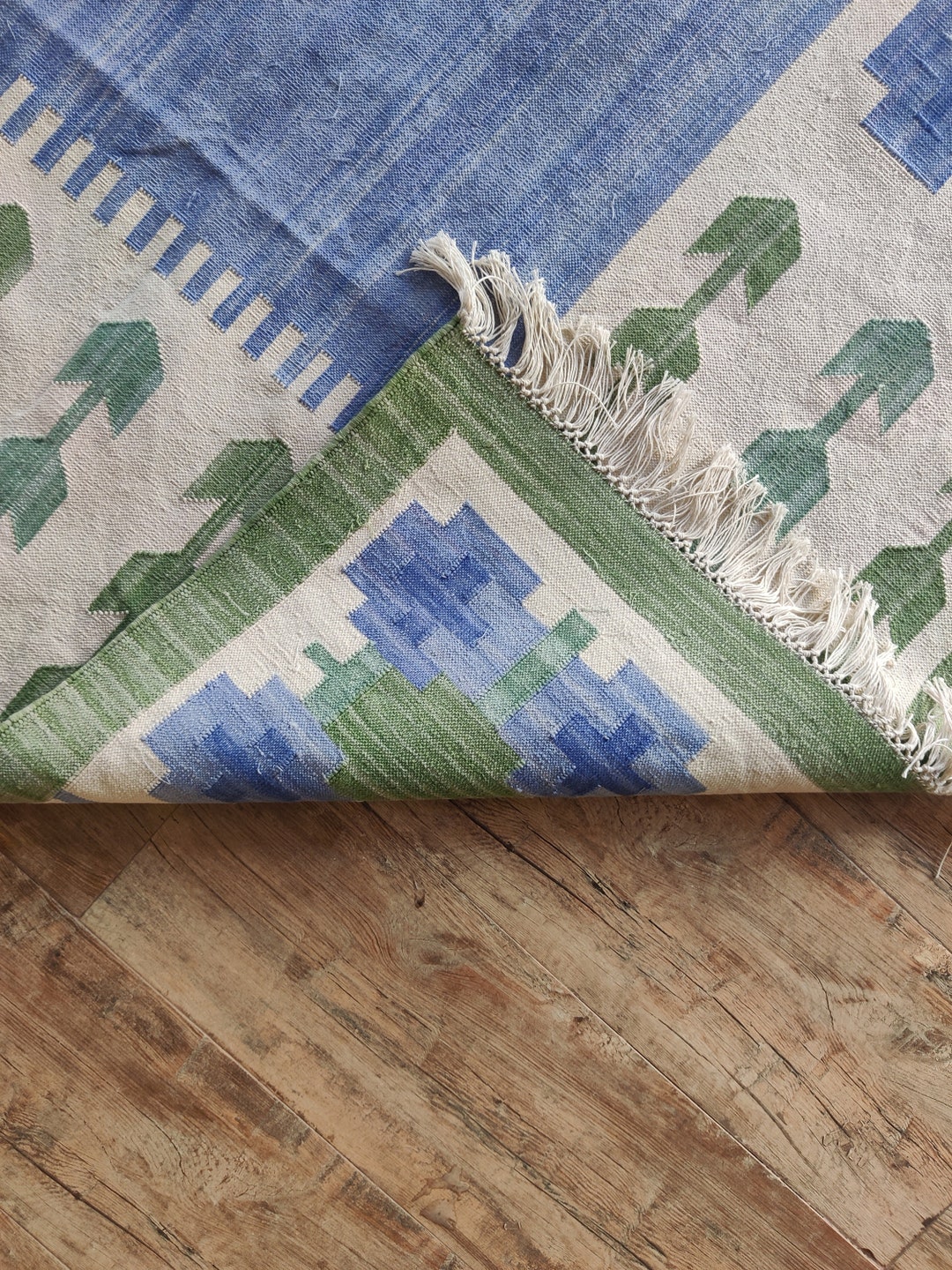 Modern Handmade Cotton Area Rug, Flatweave Rug, Natural Vegetable Dyed ...