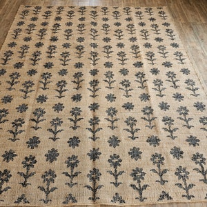 2x10 Natural Jute Floral Handwoven Runner Rug, Handmade Stair Runner ...