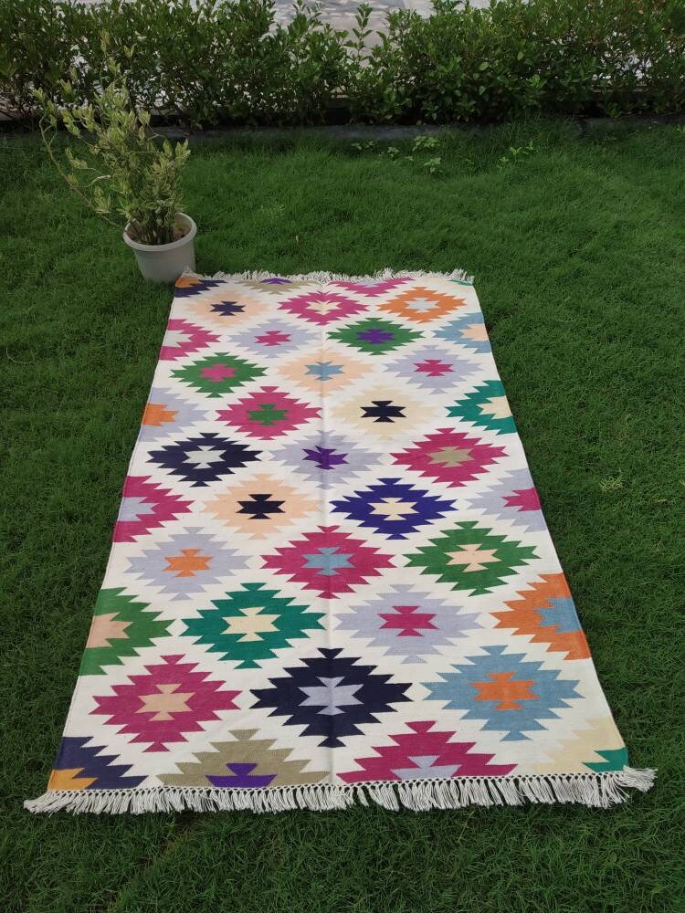 Cotton Flat Weave Patanga Pattern Dhuriee3X5 FeetFree | Etsy