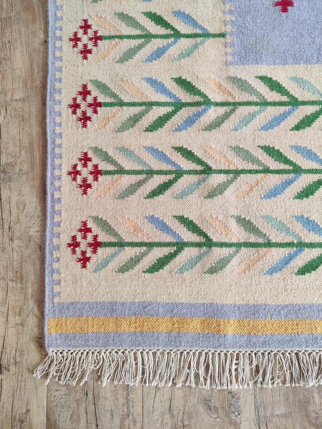 Modern Flatweave Area Rug, Wool Multicolor Rug, Ivory Persian Wool Rug ...