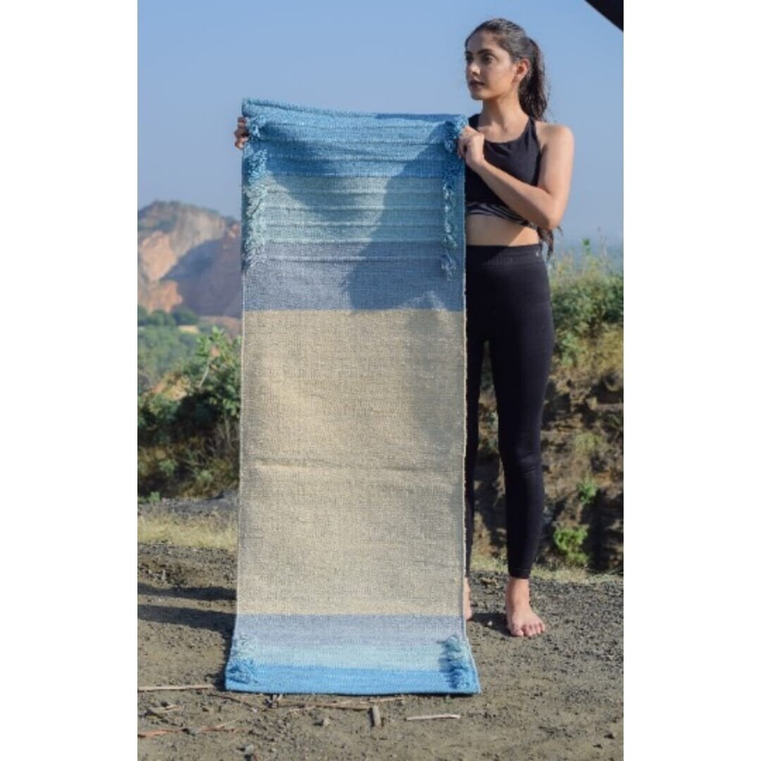 Antiskid 2x6 Ft Organic Cotton Multicolor Yoga Mat Prayer, Workout ...