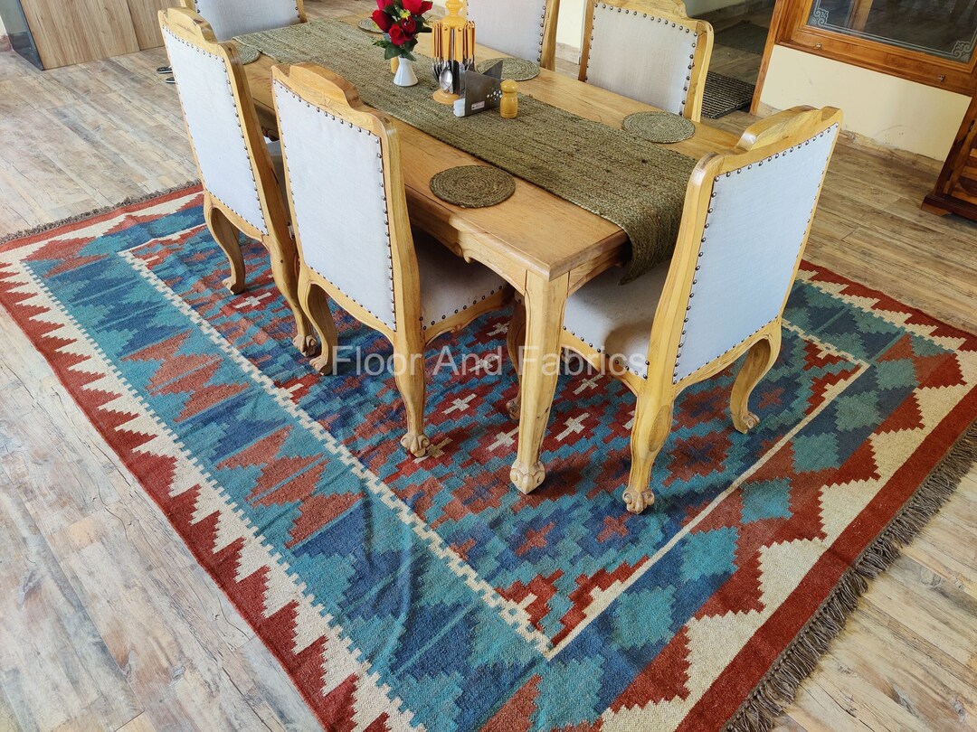 2x8 Ft Kitchen & Dining Table Rug, Jute Kilim Area Rug Runner, Home ...