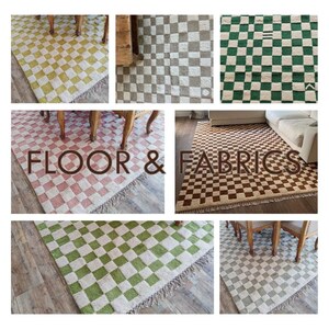 Checkered Handmade Knotted Rug, Home Decor Checkerboard Grid Oversize ...