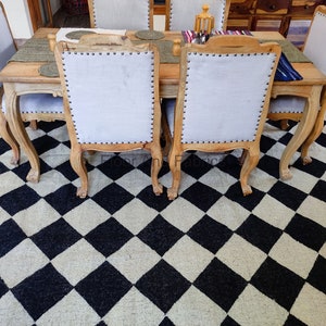 Black & White Diamond Checker Rug, Checkerboard Home Interior Decor ...