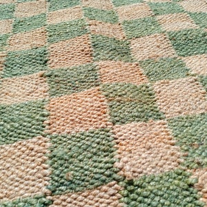 Jute Cream Checkered Rug Home Décor Area Rug Olive Green - Etsy