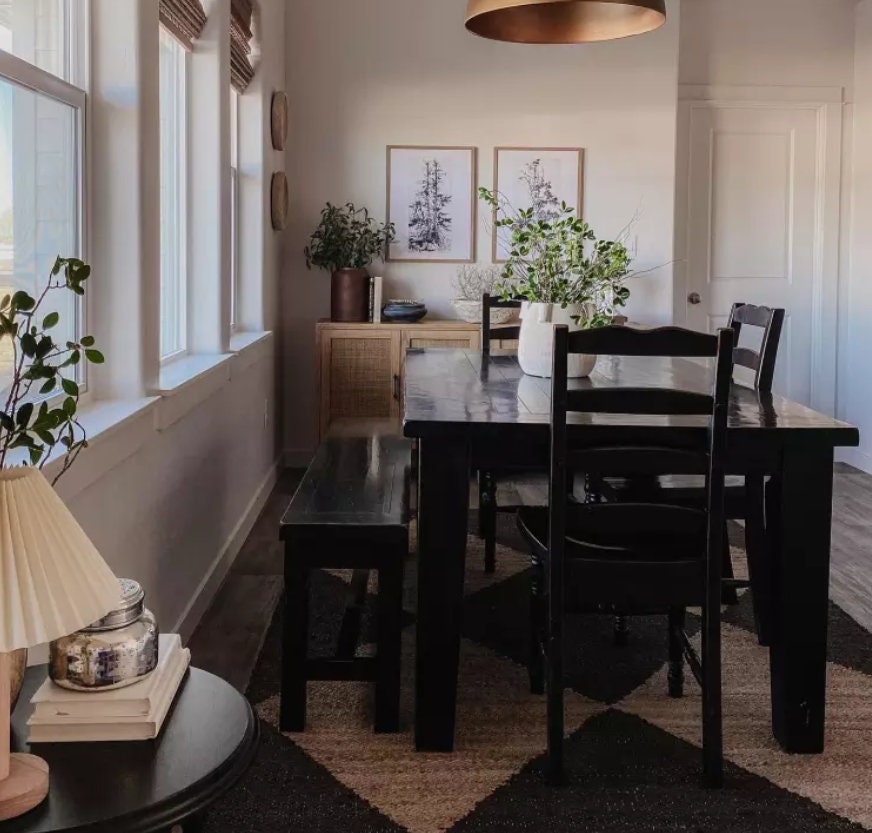 Handmade Natural and Black Checkered Pattern Rug & Carpet - Etsy