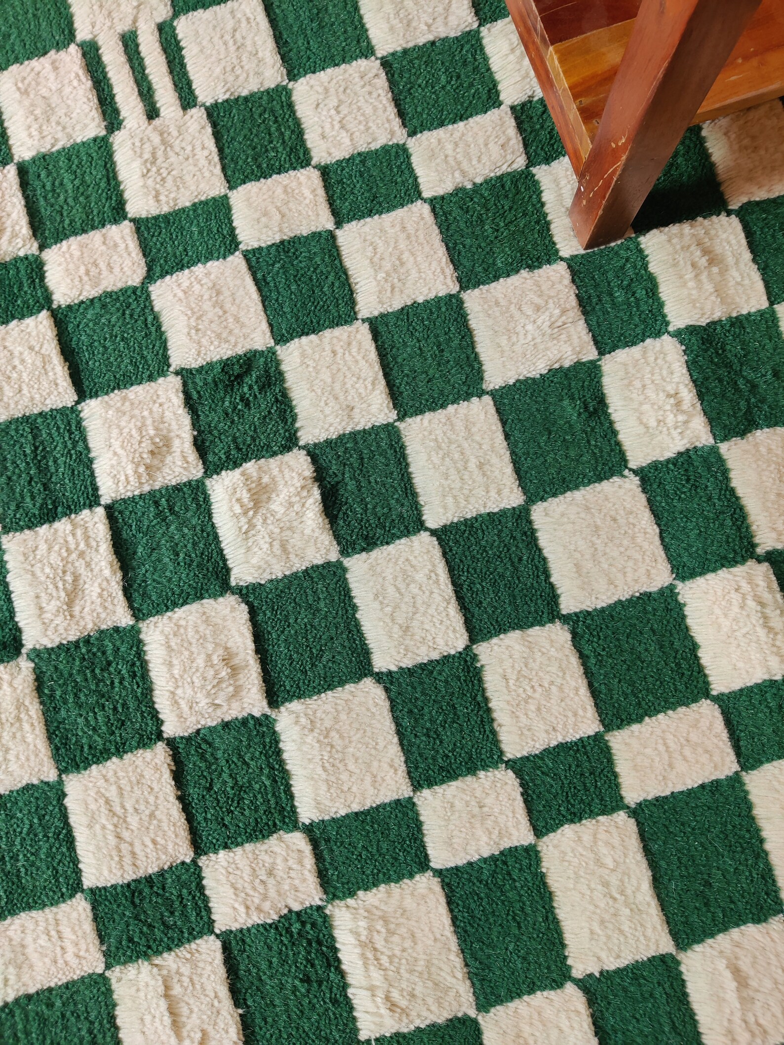 5x8 Irregular Checkerboard Rug, Hand-knotted Wool Rug, Moroccan Area ...
