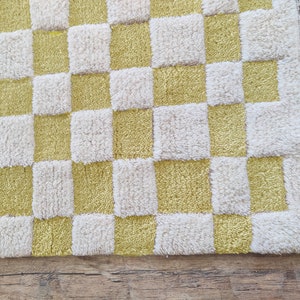 Handmade Checker Grid Irregular Rug, Home and Living Room Area Rug ...