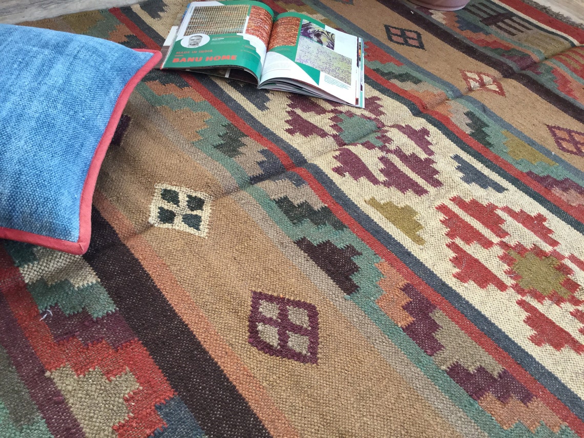 4X6 Handmade KILIM Rug Multicolorwool Jute Rug:kilim - Etsy