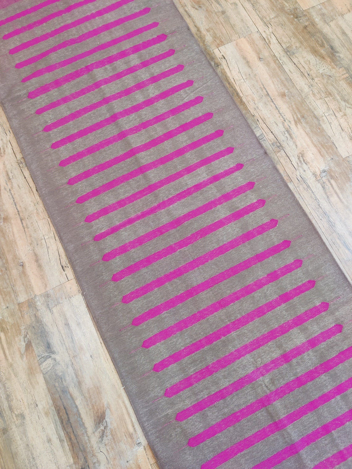 Hallway Stair Runner Rug, Pink Striped Runner Rug, Bohemian Runner Rug ...