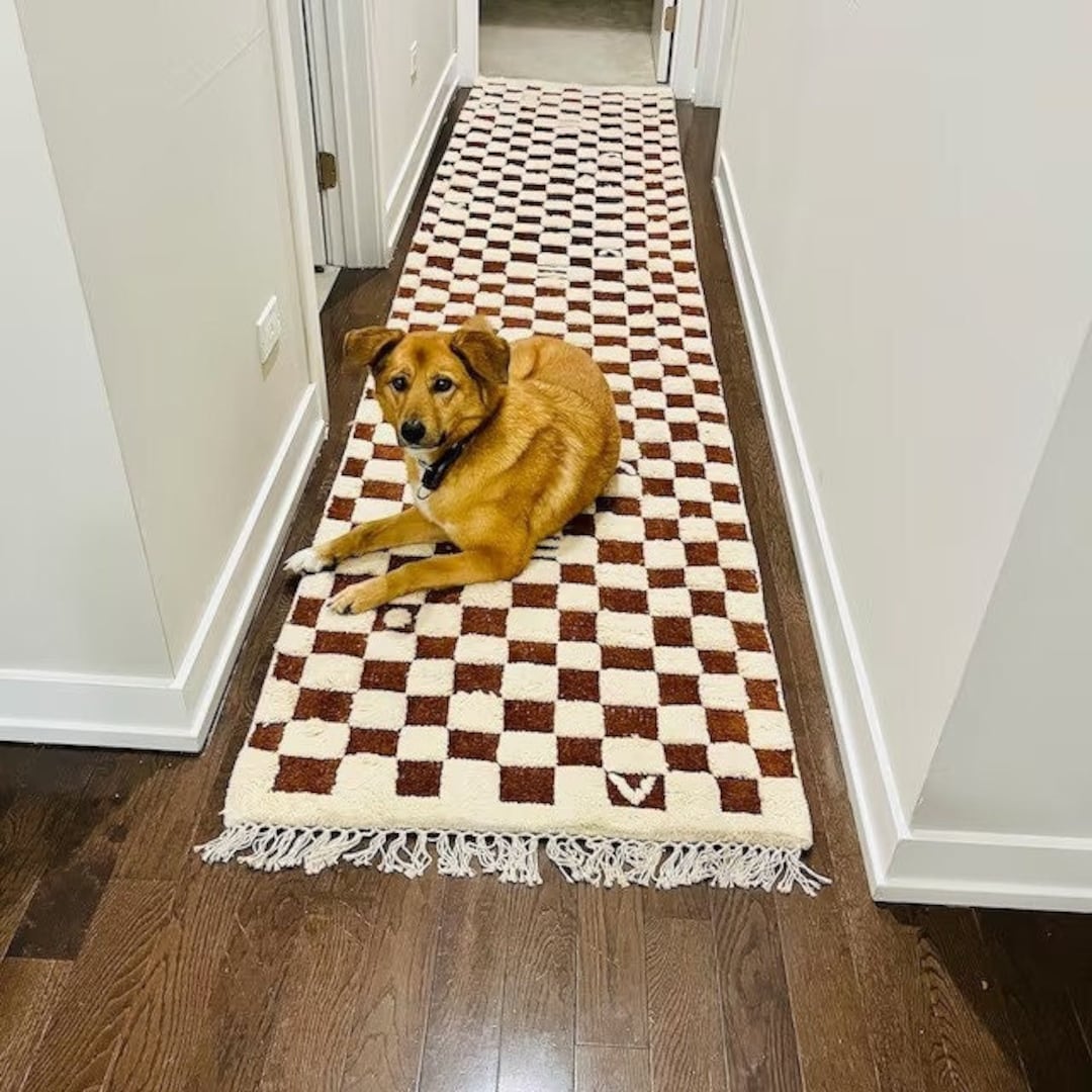 Checkered Runner Rug, Home Decor Area Rug Checkerboard, Chess, Check ...