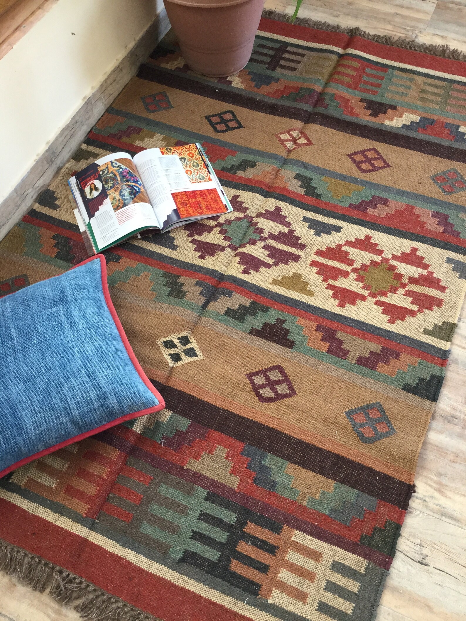 4X6 Handmade KILIM Rug Multicolorwool Jute Rug:kilim - Etsy