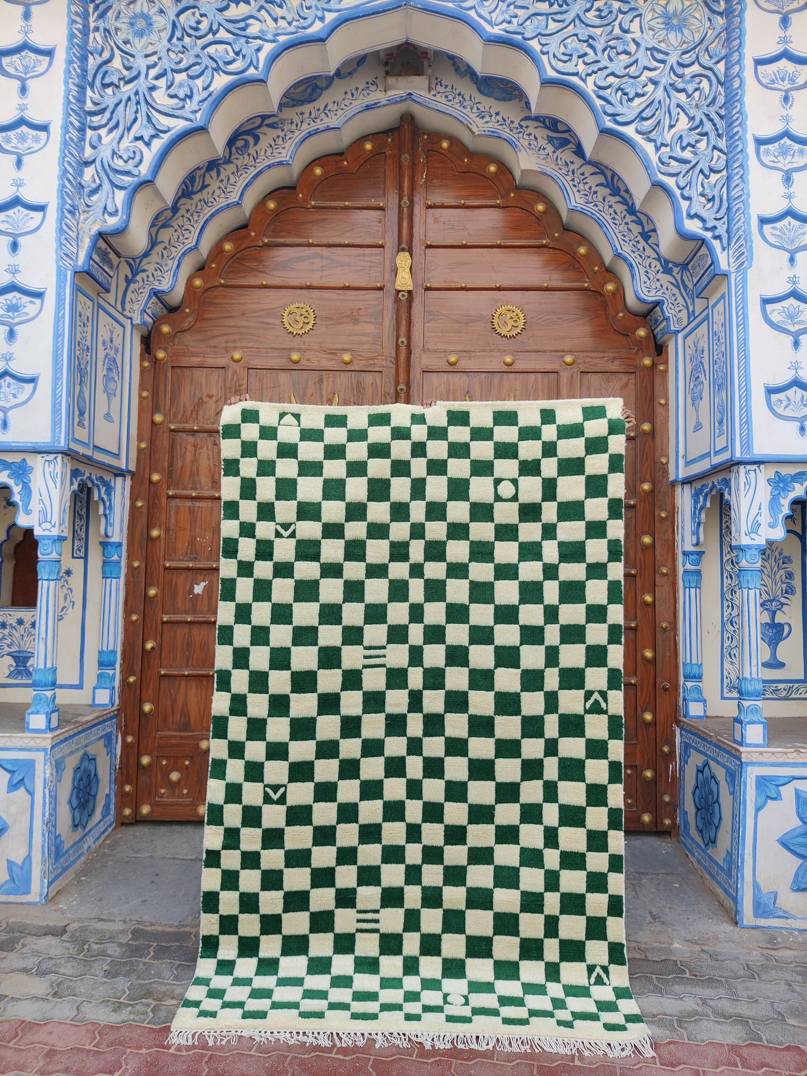 5x8 Irregular Checkerboard Rug, Hand-knotted Wool Rug, Moroccan Area ...