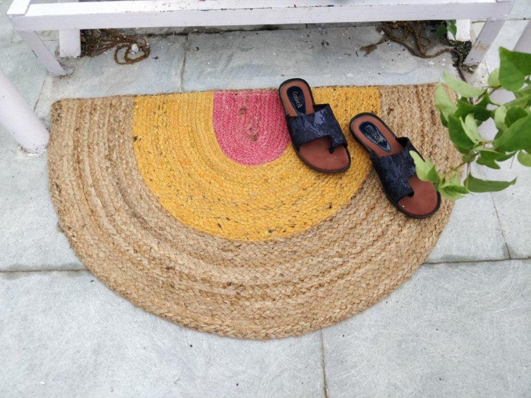 Braided Half Circle' Doormat Vintage Boho Mat Indoor Outdoor Doormat - Etsy