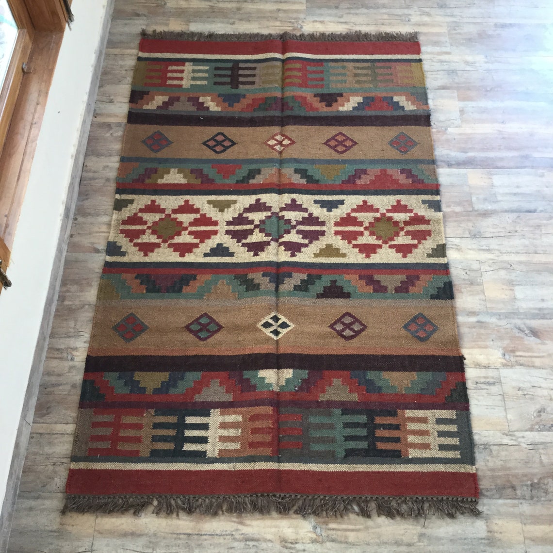 4X6 Handmade KILIM Rug Multicolorwool Jute Rug:kilim - Etsy