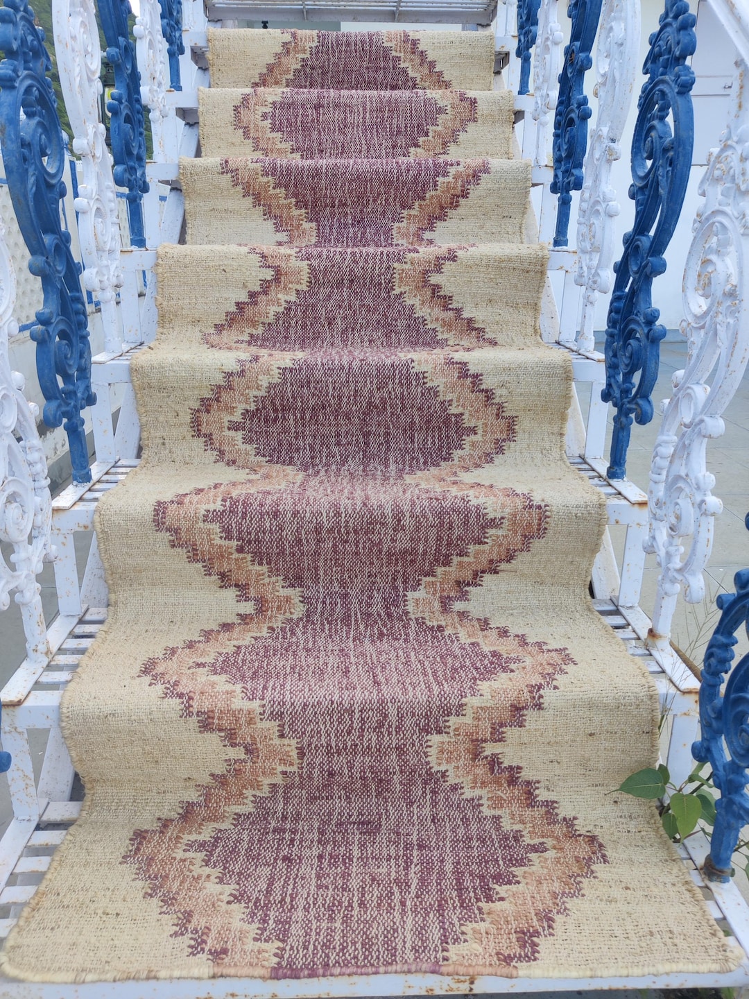 Handwoven Cotton Jute Runner, Multicolor Jute Runner Rug, Entryway ...