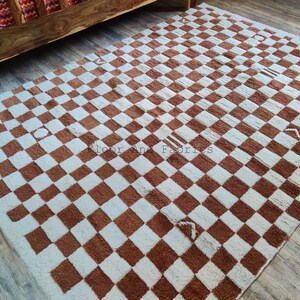 Checkerboard Moroccan Rug, Handmade Checker Rug, Checkered Rug Runner ...