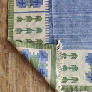 Modern Handmade Cotton Area Rug, Flatweave Rug, Natural Vegetable Dyed ...