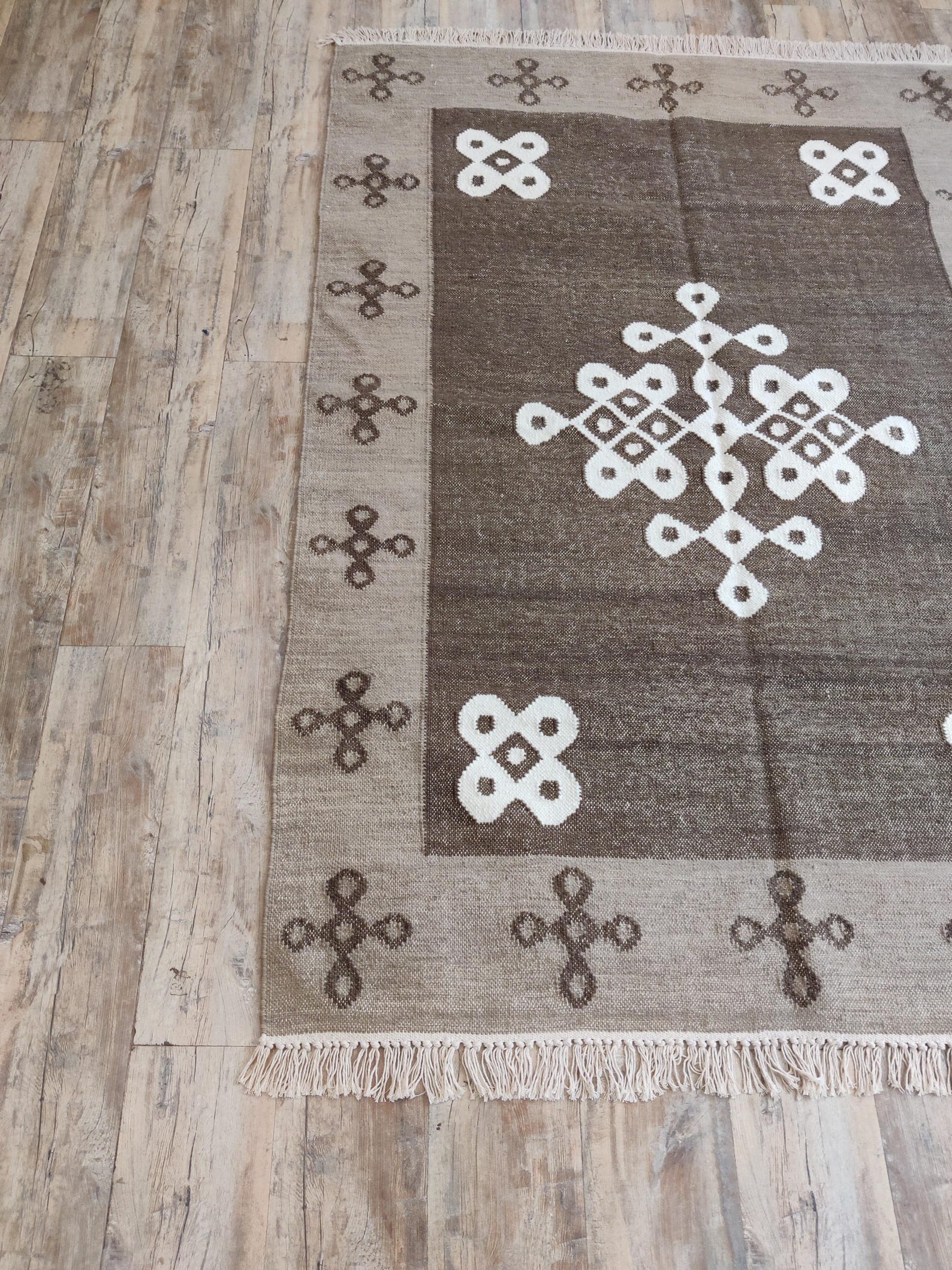 5X7 Hand Woven Flat Weave Rug, Custom Size Area Dhurrie, Home & Living ...