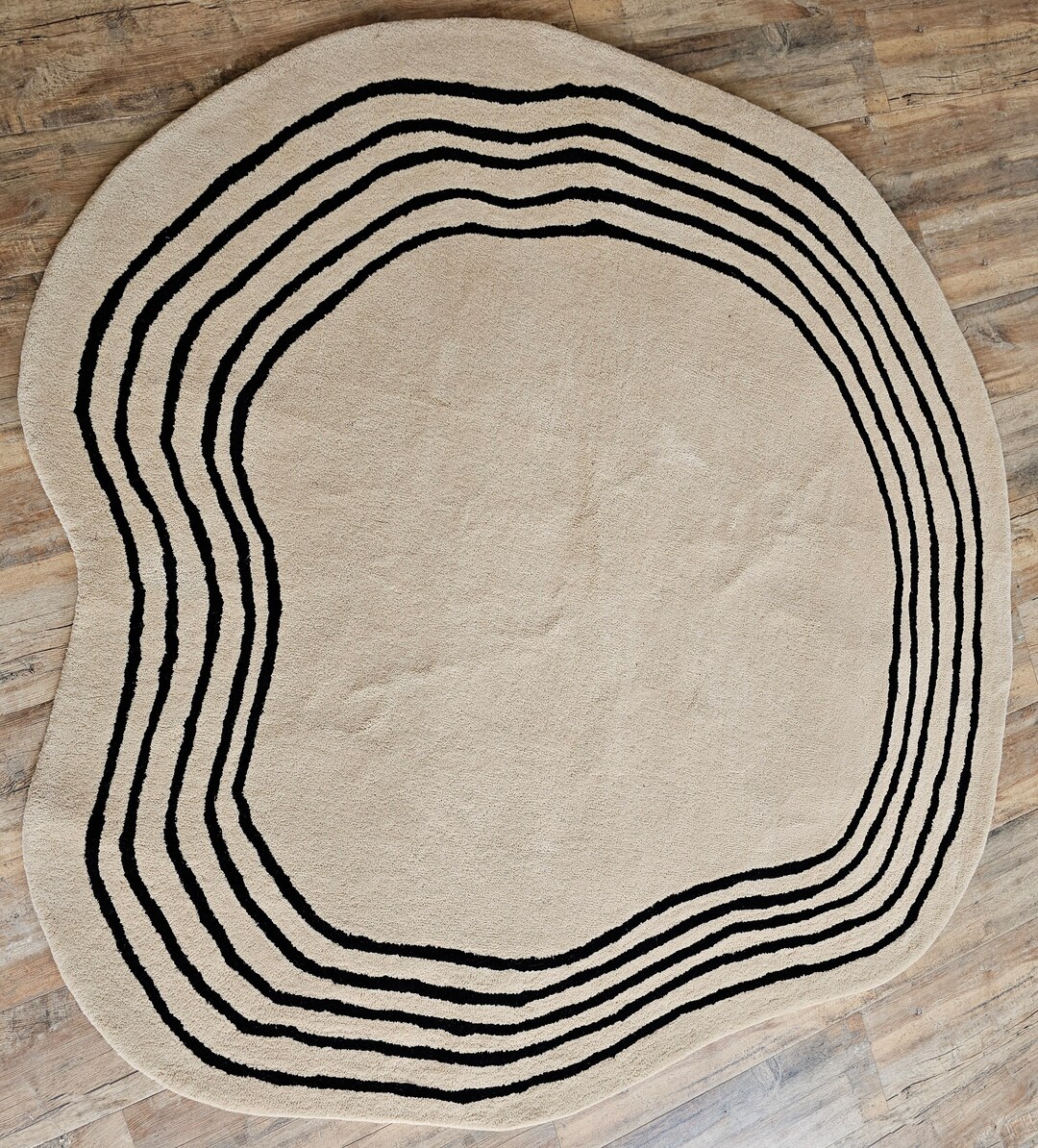 Irregular Round Wool Hand Tufted Super Soft Rug, Home Decor Modern Area ...