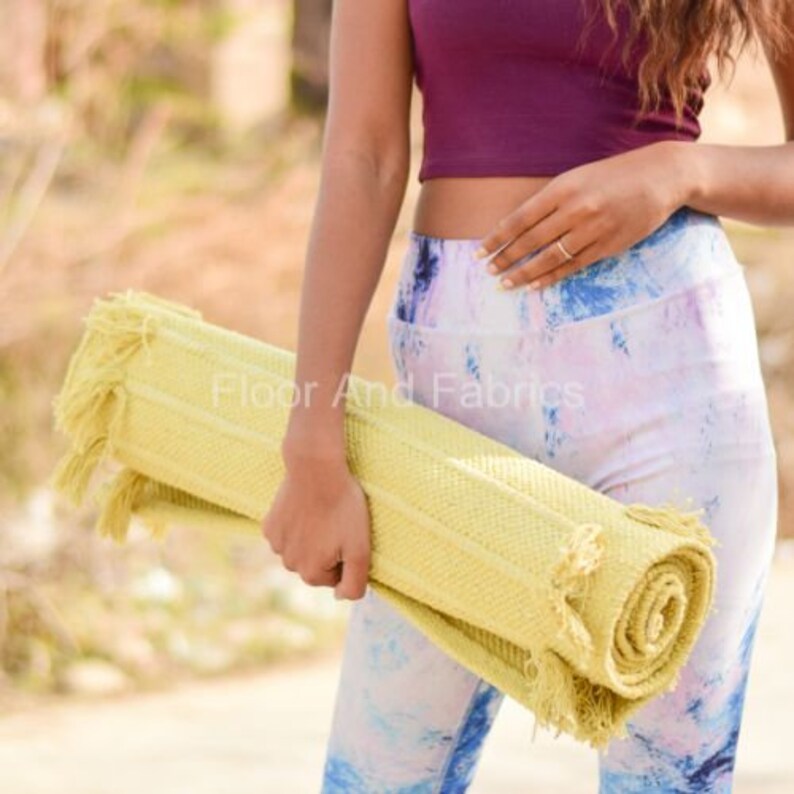 Yellow 2x6 Feet Yoga Mat Sweat & Slip Resistant/prayer Rug - Etsy