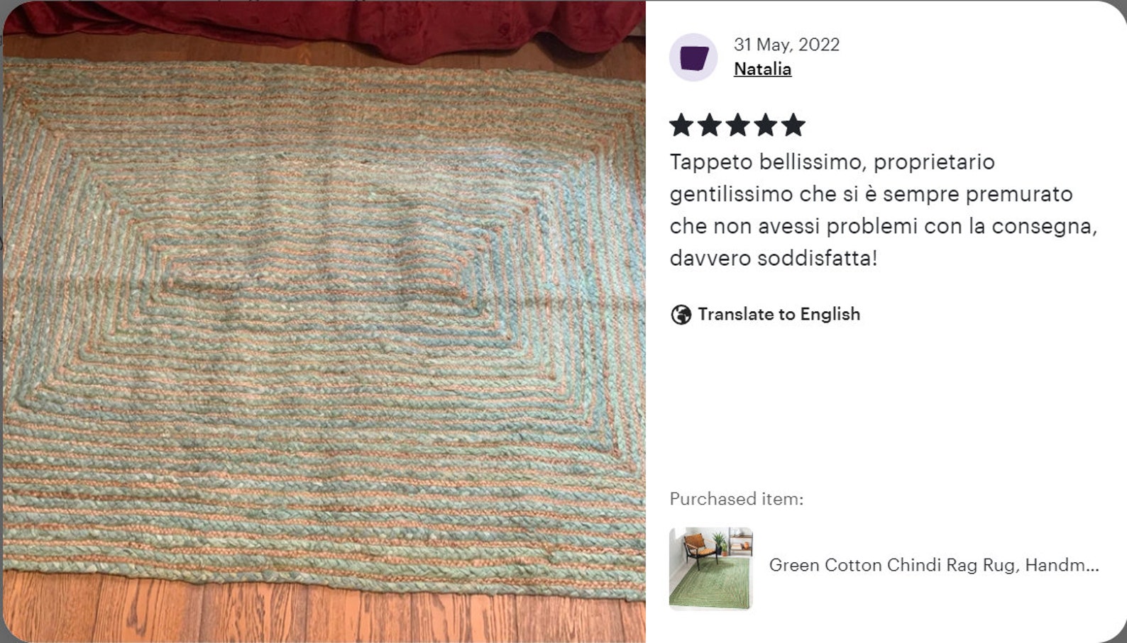 Green Cotton Chindi Rag Rug Handmade Area Rug Home Decor - Etsy