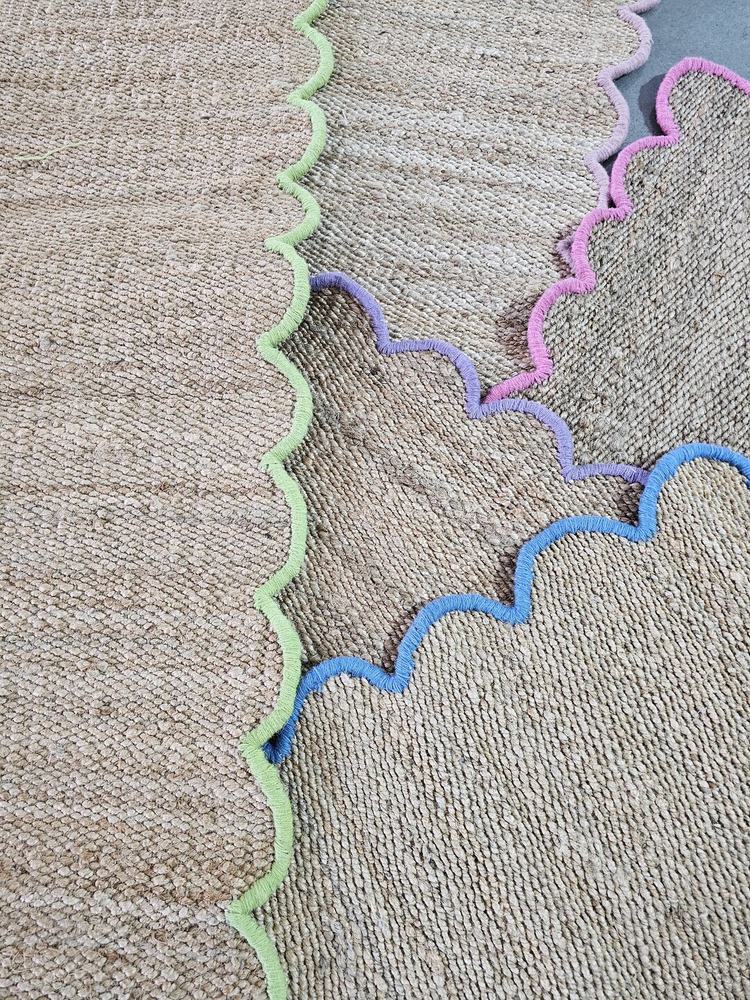 Natural Jute Scalloped Rug, Bohemian Scallop Rug, Natural Jute Rug ...