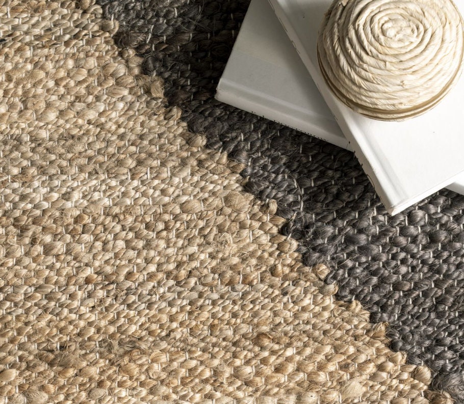 Handmade Natural and Black Checkered Pattern Rug & Carpet - Etsy