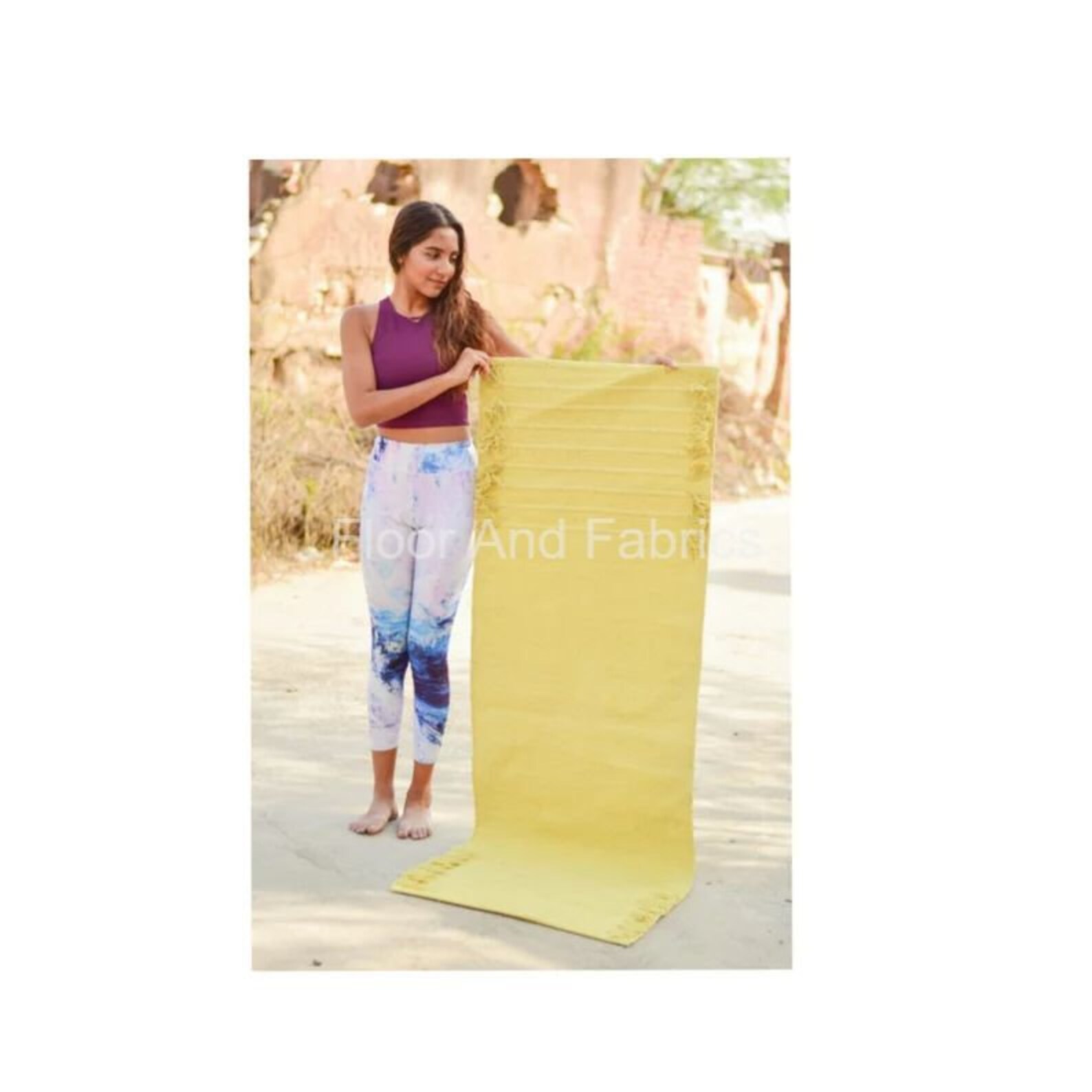 Yellow 2x6 Feet Yoga Mat Sweat & Slip Resistant/prayer Rug - Etsy