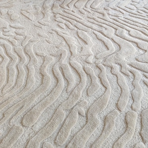 Hand-tufted Wool Rug, Modern Loop Cut Premium Rug, Neutral Beige Wool ...