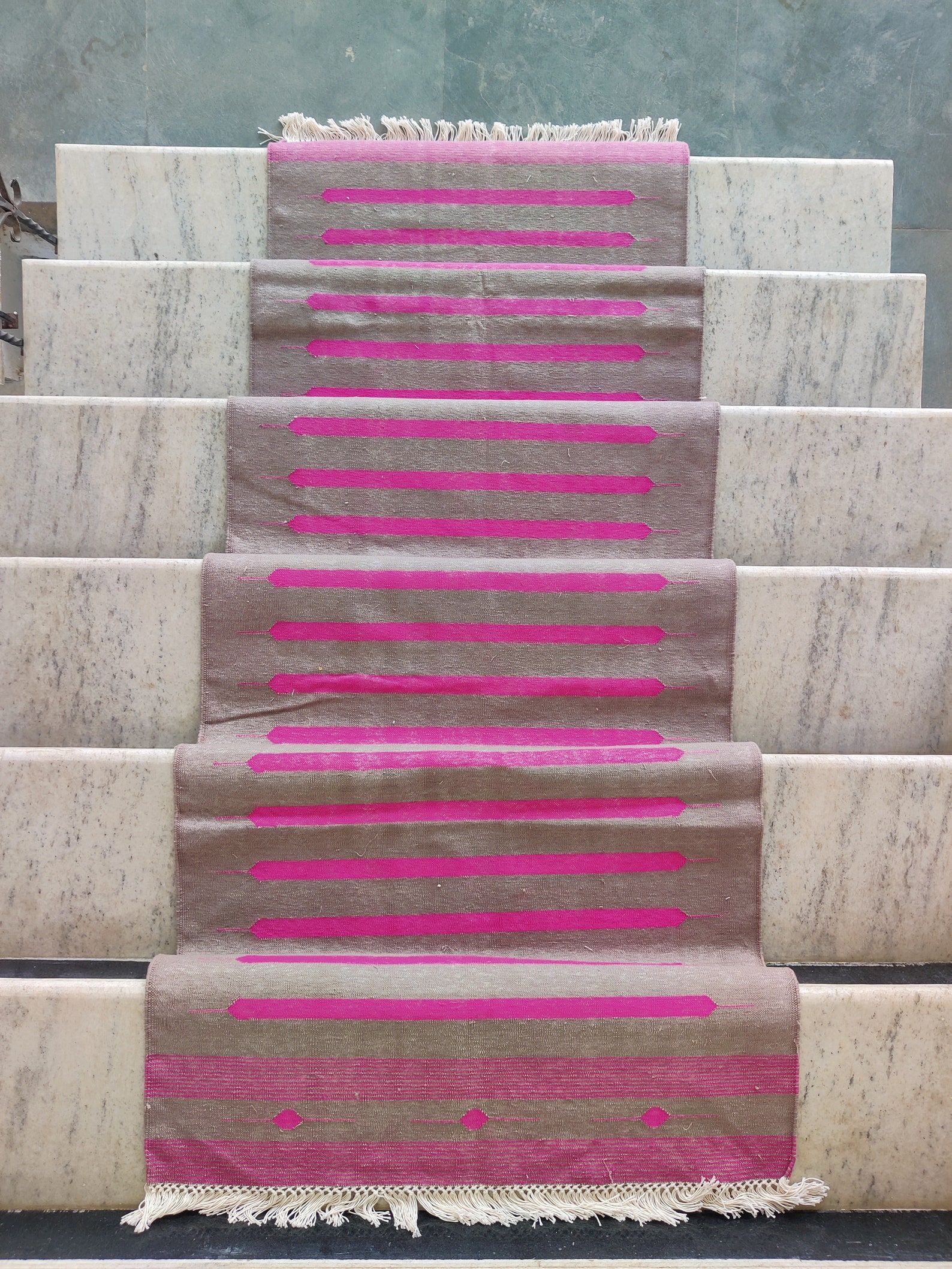 Hallway Stair Runner Rug, Pink Striped Runner Rug, Bohemian Runner Rug ...
